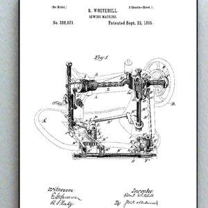 Art | Framed 85 X 11 Sewing Machine Original Patent Diagram Plans Ready ...
